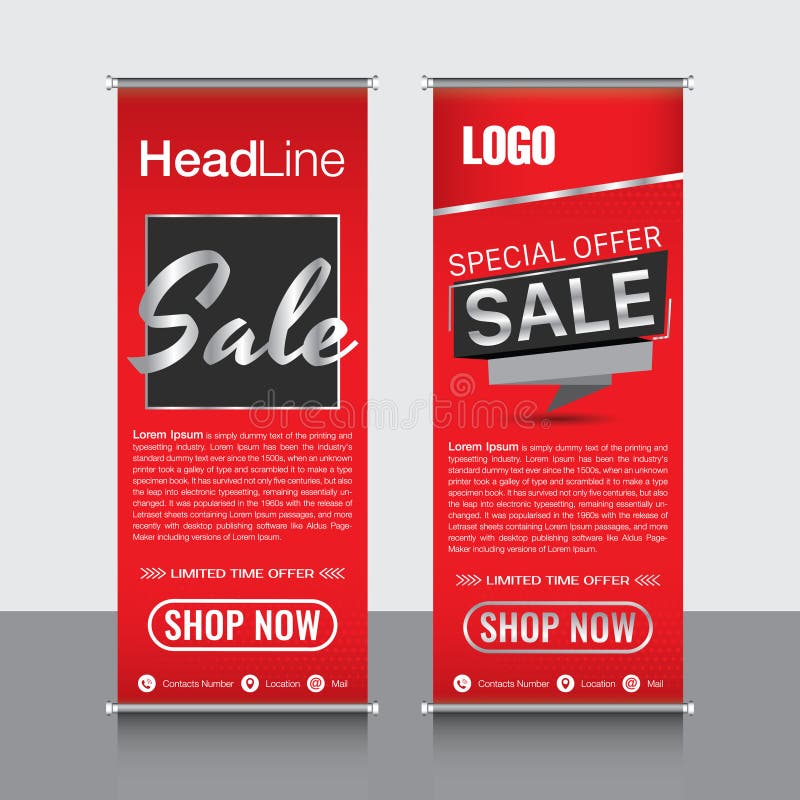 Pull Up Banner Template Vector Stock Vector - Illustration of ...