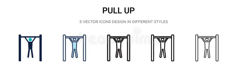 Pull Ups Thin Line on Black Background Stock Vector - Illustration of ...