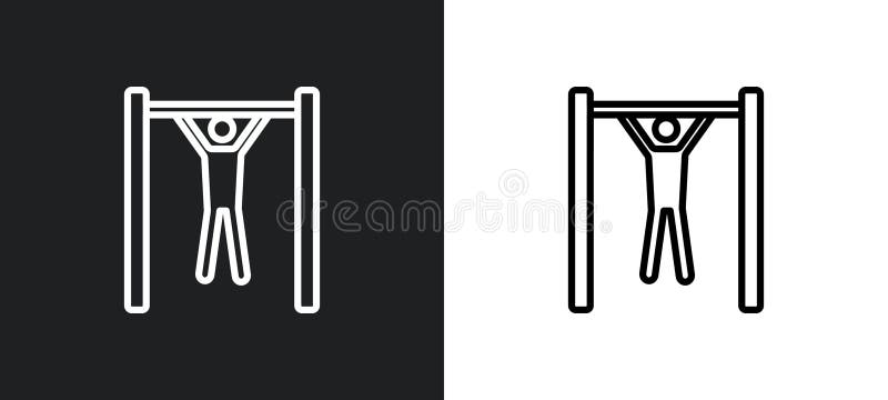 Pull Up Outline Icon in White and Black Colors. Pull Up Flat Vector ...