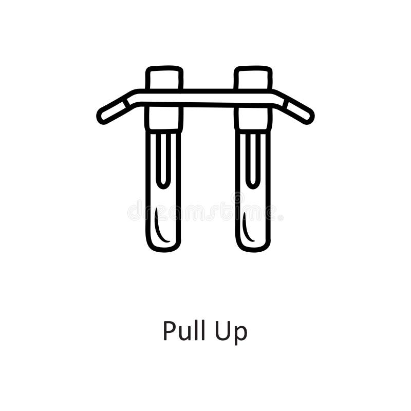 Pull Up Vector Outline Icon Design Illustration. Workout Symbol on ...