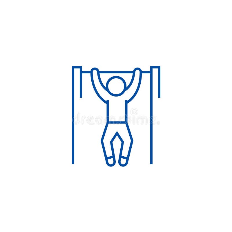Pull Up, Workout, Street Exercise Line Icon Concept. Pull Up, Workout ...