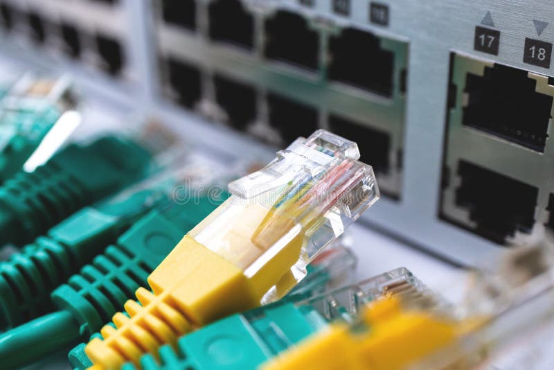 Pulled Out of the Switch Cables, a Lot of Patch Cords Stock Photo ...