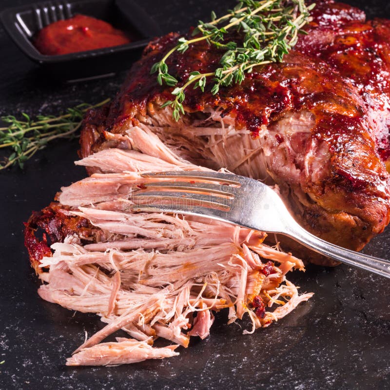 Pulled Pork stock image. Image of cuisine, roast, recipe - 62703481
