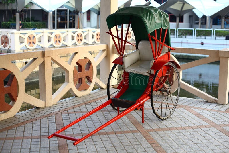Pulled rickshaw stock image. Image of mode, rickshaw - 22300643