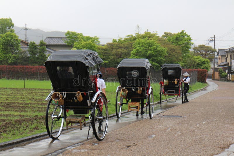 Pulled Rickshaw in Arashiyama, Kyoto, Japan Editorial Image - Image of ...