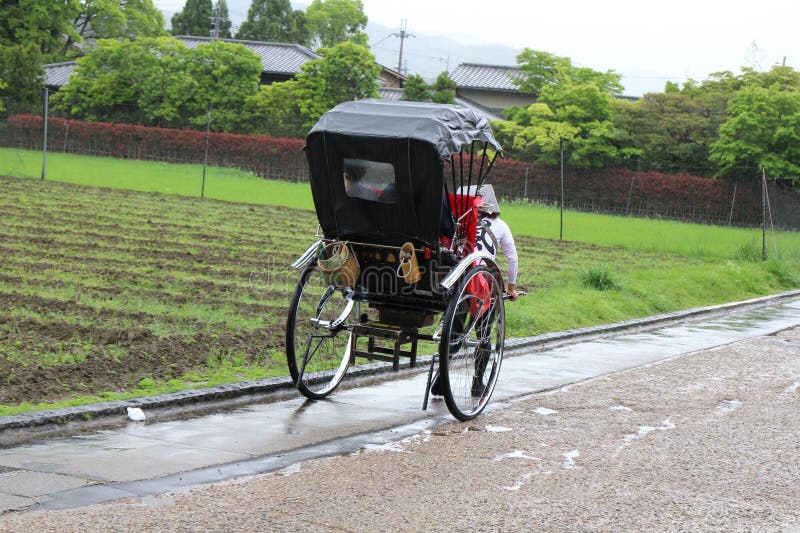 Pulled Rickshaw in Arashiyama, Kyoto, Japan Stock Photo - Image of ...