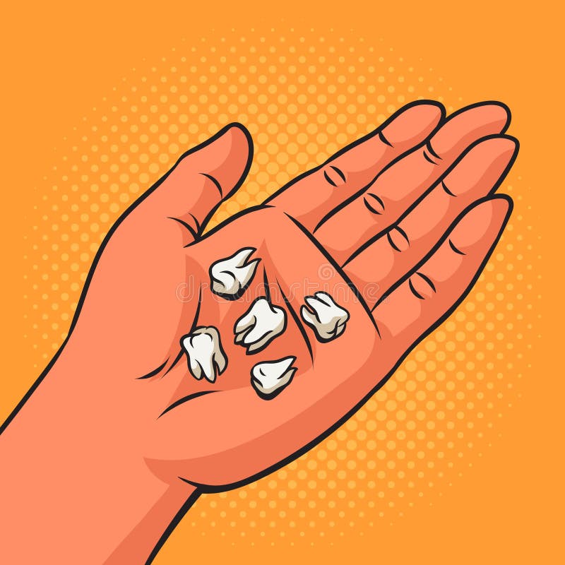 Pulled Teeth in Hand Pinup Pop Art Vector Stock Vector - Illustration ...
