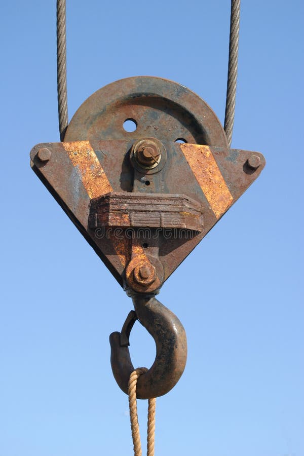 Old Ship Pulley with Vintage Hook Isolated Stock Image - Image of ...