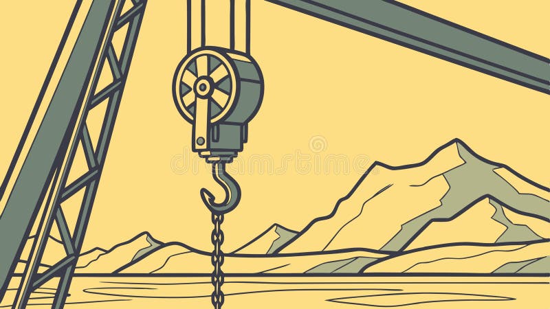 Pulley in Construction Scaffolding at Sunset, Vector Design Generative ...
