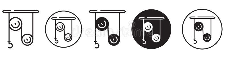 Pulley Icon Vector Set Collection for Web Stock Vector - Illustration ...