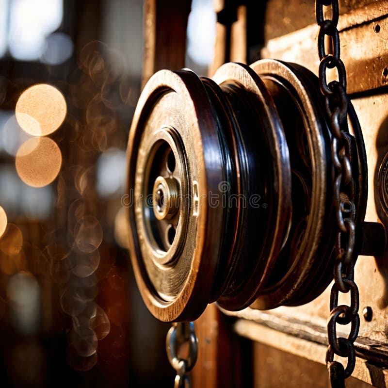 Pulley Mechanical Device Used To Leverage Force for Pulling Stock ...