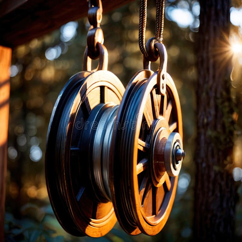 Pulley Mechanical Device Used To Leverage Force for Pulling Stock ...
