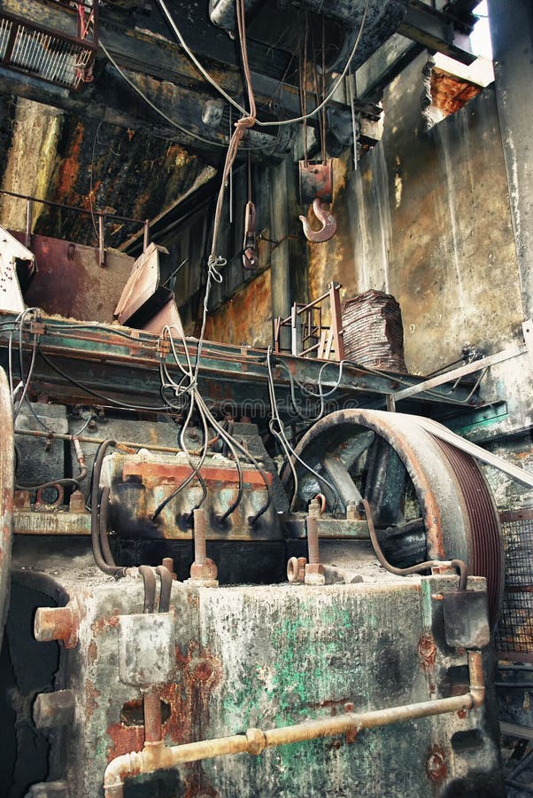 Pulley mining wheel stock image. Image of dilapidated - 24048445