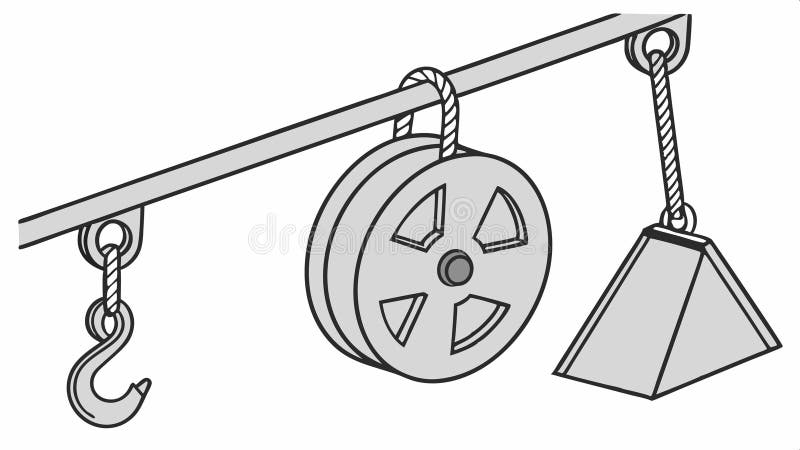 Pulley System Illustration, Simple Machine and Mechanics Concept Vector Design Generative AI ...