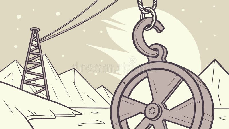 Pulley System on Industrial Platform, Urban Development, Vector Design ...