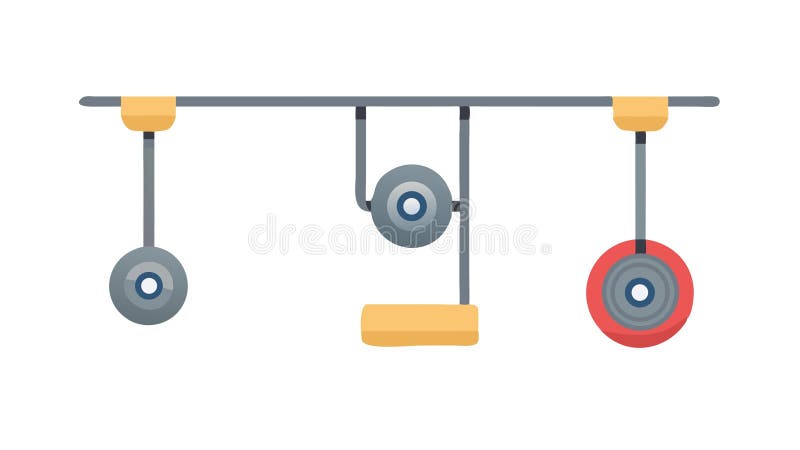 Pulley System with Weights Icon, Physics Mechanics Device, Vector Design Generative AI Stock ...