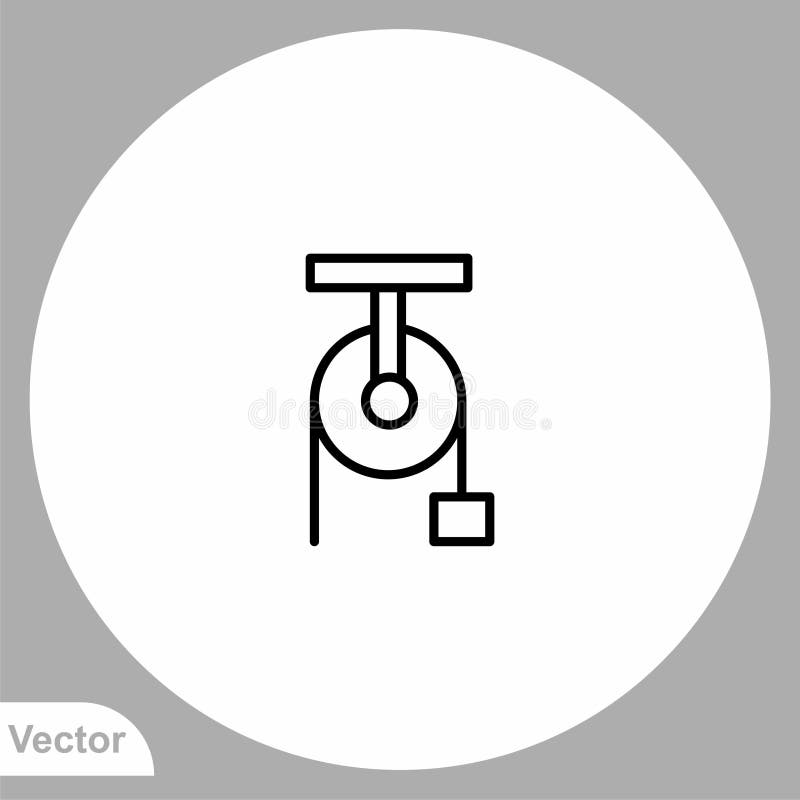 Pulley Vector Icon Sign Symbol Stock Vector - Illustration of logo ...
