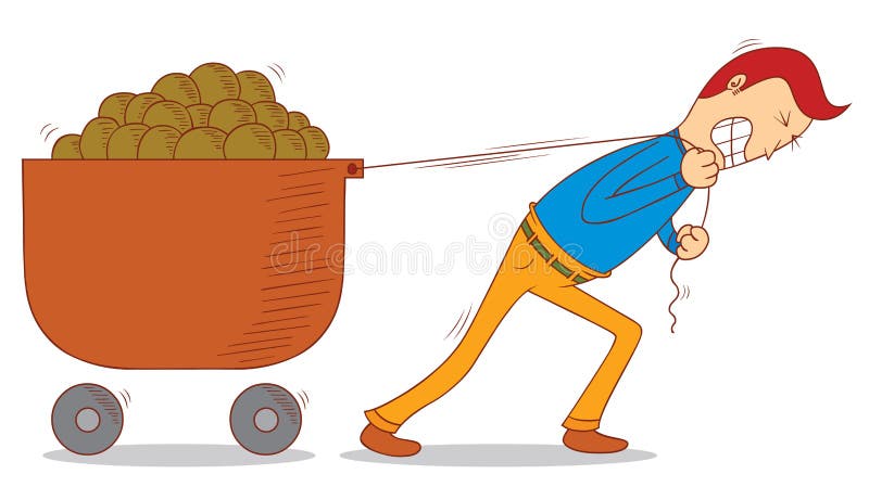 Pulling A Cart Stock Vector - Image: 44305925