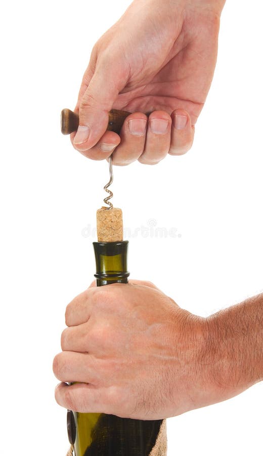 Corkscrew in hand stock photo. Image of corkscrew, white - 15337716