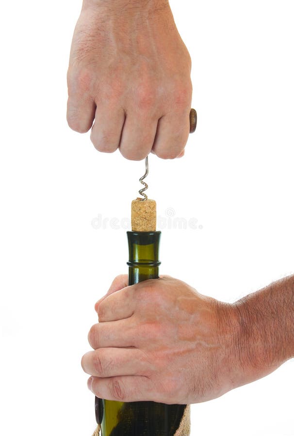 Corkscrew in hand stock photo. Image of corkscrew, white - 15337716