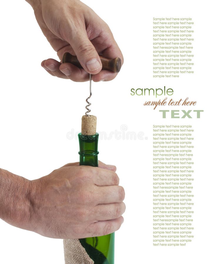 Corkscrew in hand stock photo. Image of corkscrew, white - 15337716