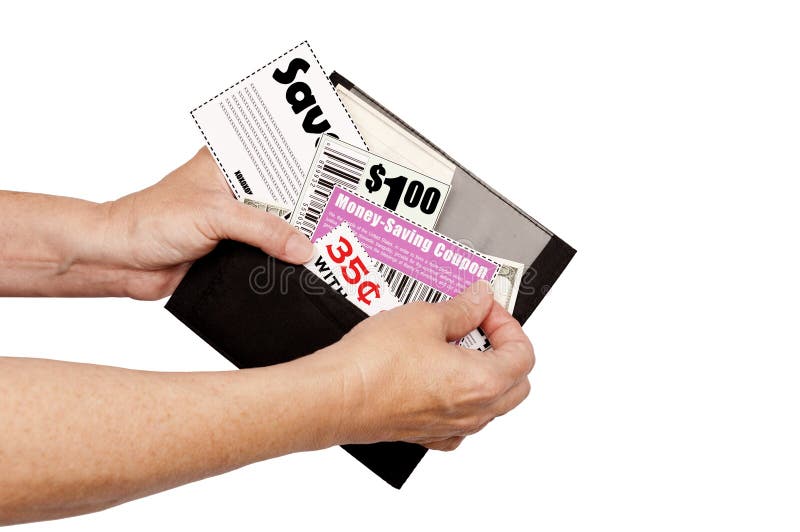 Pulling Coupons Out of Wallet Stock Photo - Image of clipping, color ...