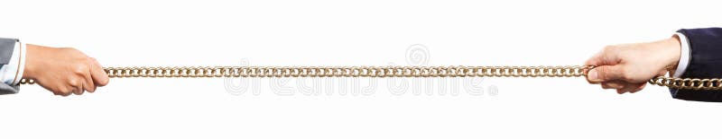 Pulling golden chain stock photo. Image of isolated, pull - 21017154