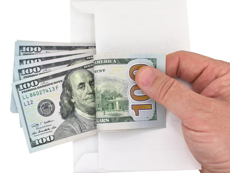 Pulling Money Out of a Envelope Stock Image - Image of wealth, hand ...