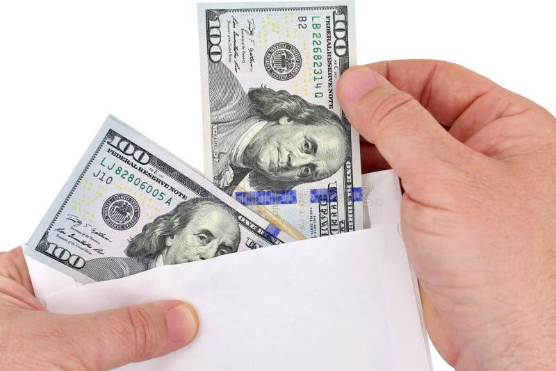 Pulling Money Out of a Envelope Stock Image - Image of wealth, hand ...