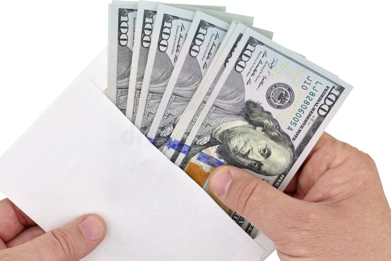 Pulling Money Out of a Envelope Stock Image - Image of wealth, hand ...