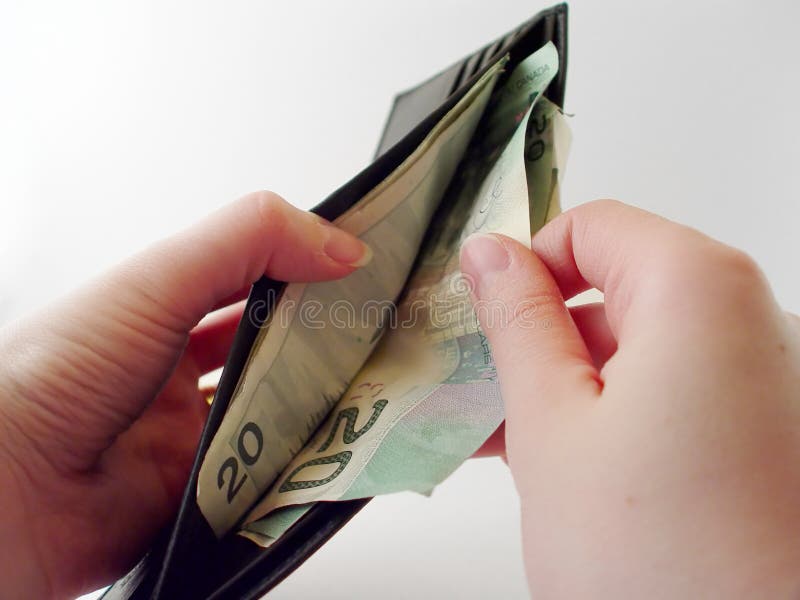 Pulling Money Out of Wallet Stock Image - Image of bills, green: 80539