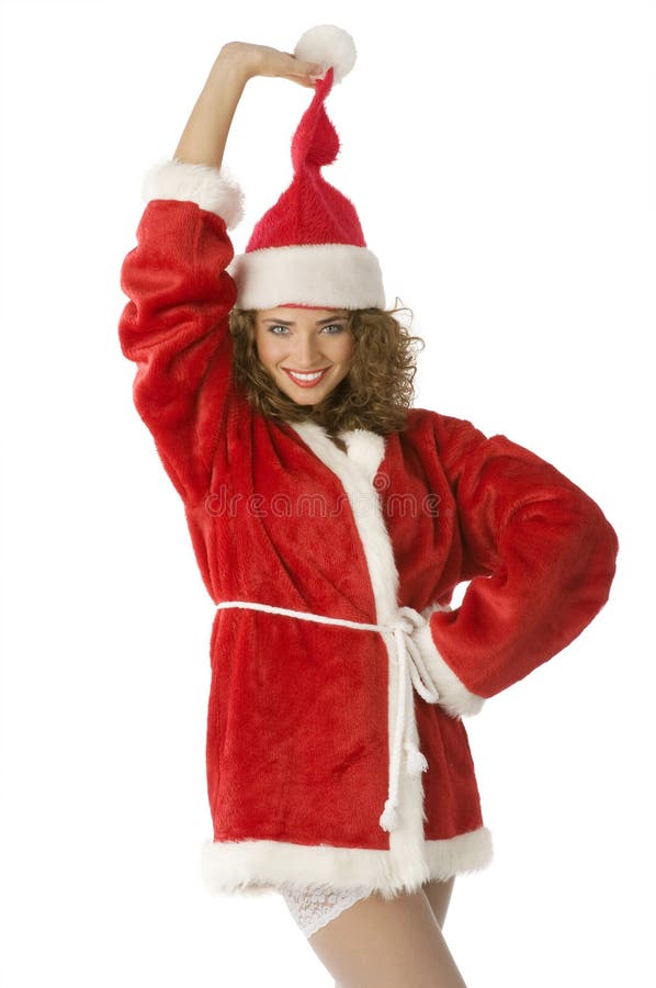 Pulling noel hat stock image. Image of isolated, adult - 6904729