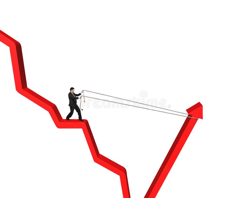Pulling red arrow up stock photo. Image of person, businessman - 39387910
