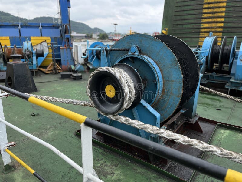 Pulling Ship Ropes To Anchor the Ship so that it is Not Carried Away by ...