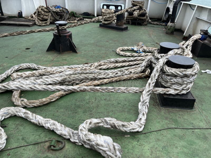 Pulling Ship Ropes To Anchor the Ship so that it is Not Carried Away by ...