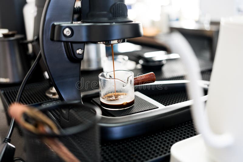 Pulling a Shot of Espresso stock image. Image of handle - 305398085