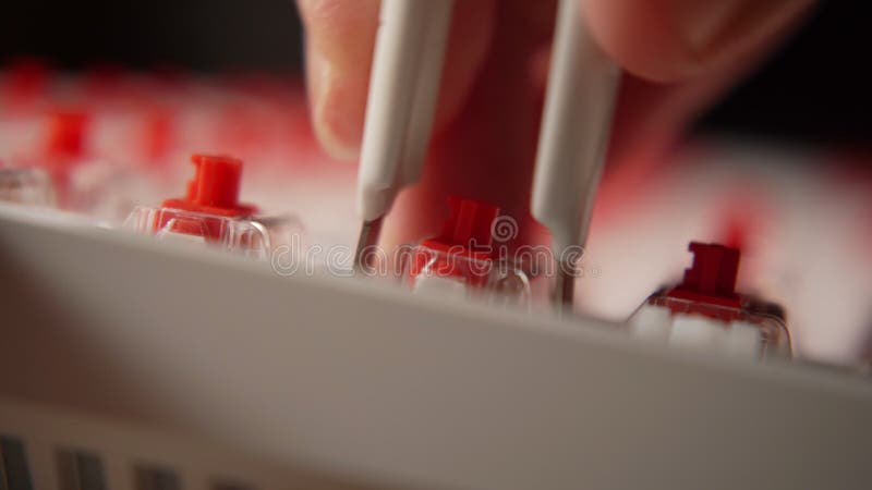 Pulling a Switch Out of Keyboard Plate Stock Footage - Video of design ...