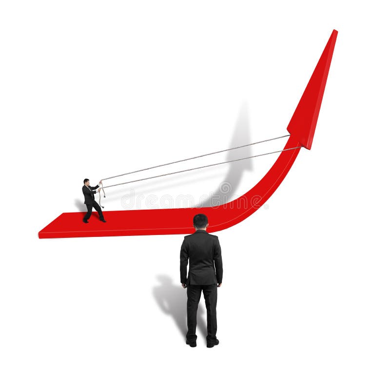 Pulling up red arrow stock image. Image of leader, adult - 38403673