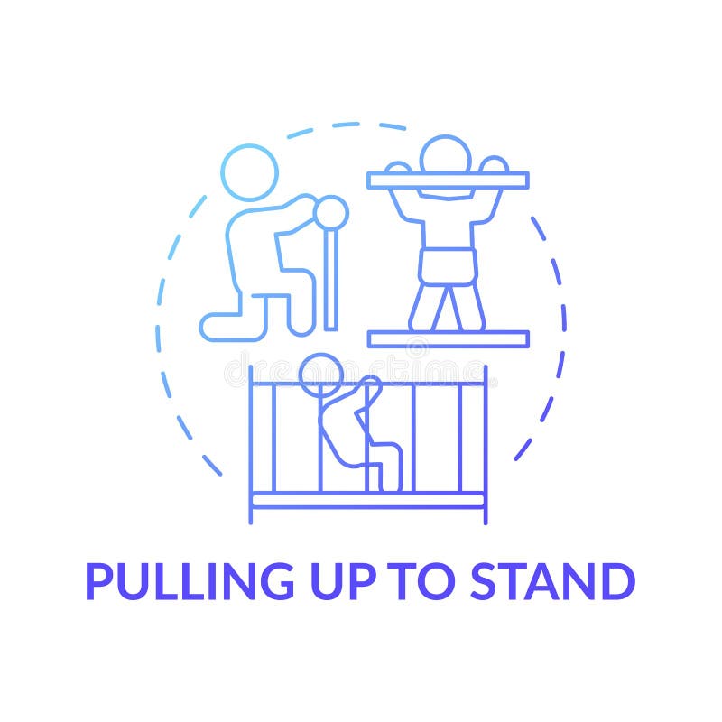 Pulling Up To Stand Blue Gradient Concept Icon Stock Vector ...