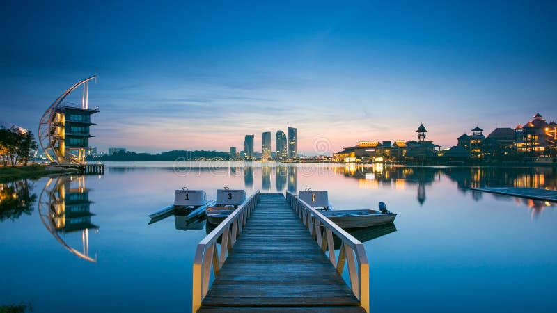 Pullman Putrajaya Lakeside during Sunrise Stock Photo - Image of ...