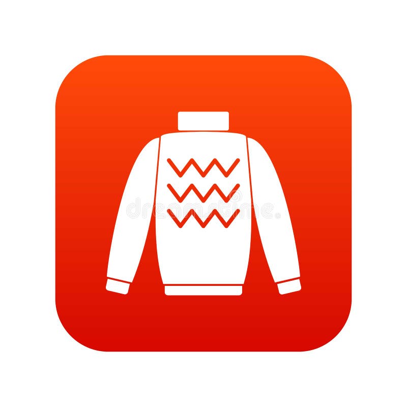 Pullover icon digital red stock vector. Illustration of simple - 109427250