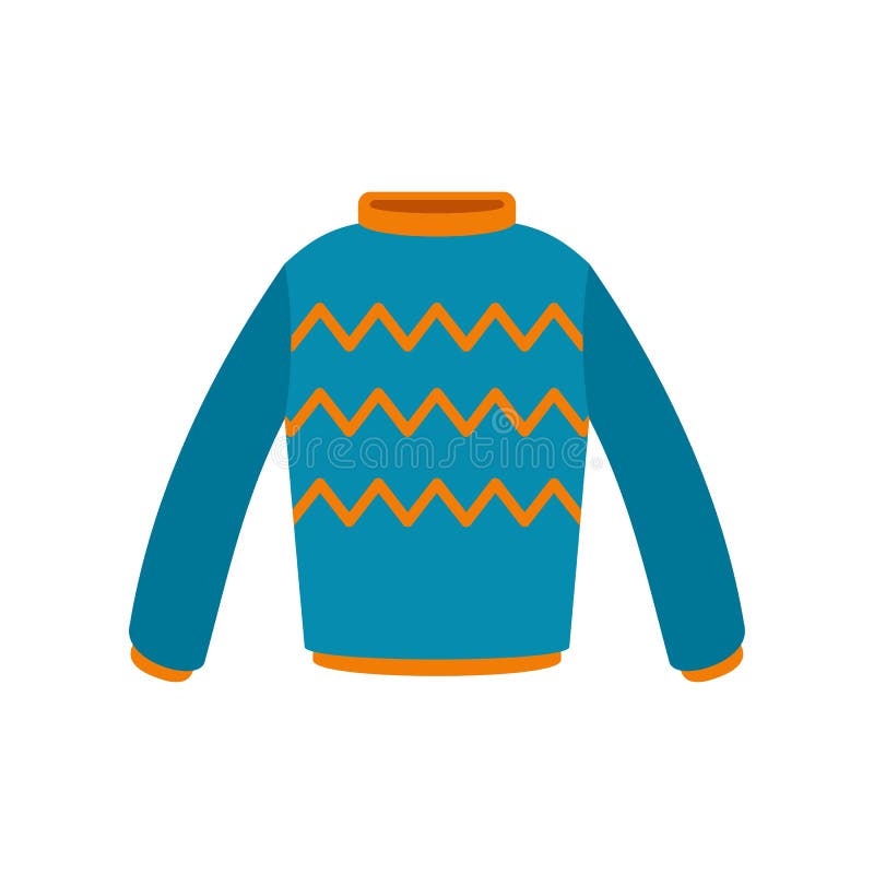 Pullover icon, flat style stock vector. Illustration of crochet - 122134630