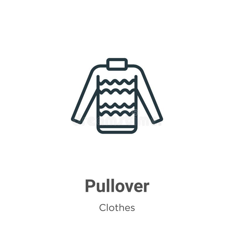 Pullover Outline Vector Icon. Thin Line Black Pullover Icon, Flat Vector Simple Element ...