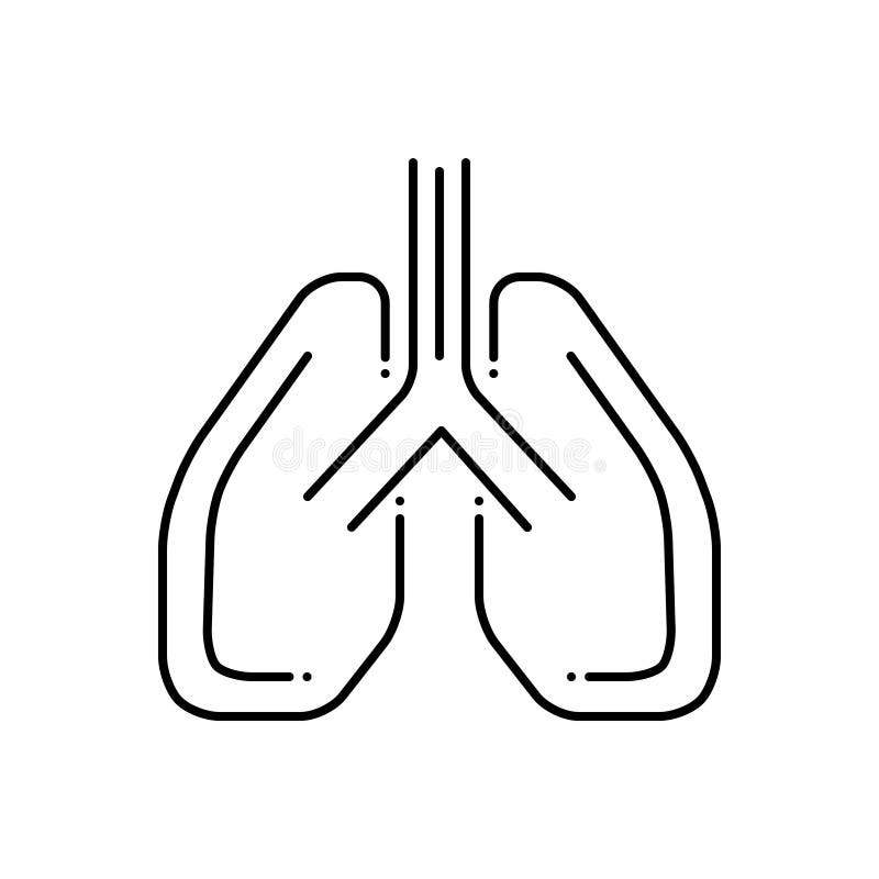 Black Line Icon for Pulmonology, Lungs and Medical Stock Vector ...