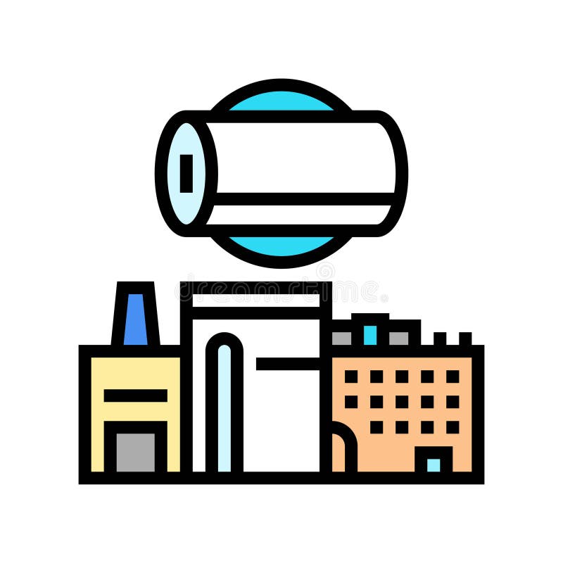 Pulp Mill Paper Color Icon Vector Illustration Stock Vector ...