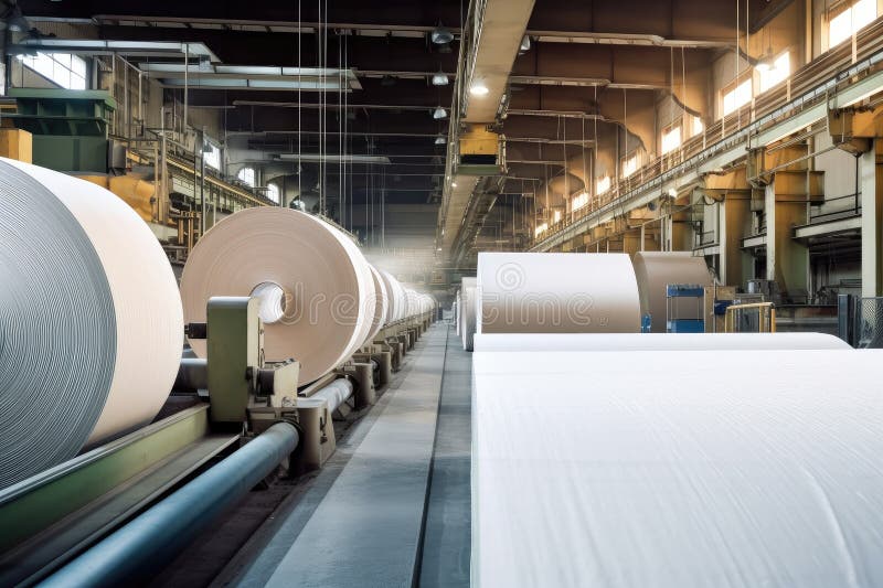 Pulp and Paper Factory, with Endless Conveyor Belts and Giant Machines ... Pulp and Paper Factory, with Endless Conveyor Belts and Giant Machines ...