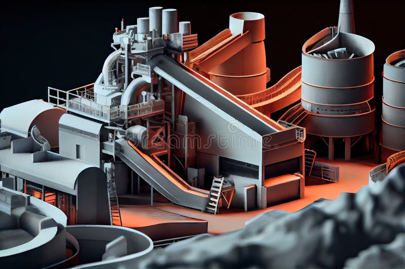 Pulp and Paper Factory, with Endless Conveyor Belts Transporting Raw ...