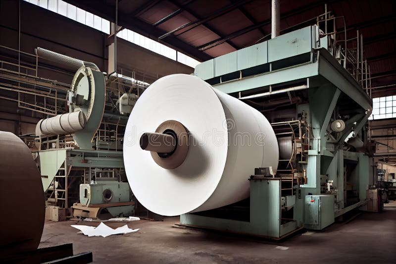 Pulp and Paper Plant, with Mountain Ranges in the Background Stock ...