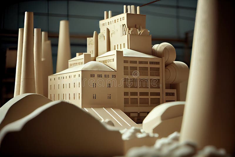 Pulp and Paper Factory, with Towering Stacks of Freshly Made Paper ...