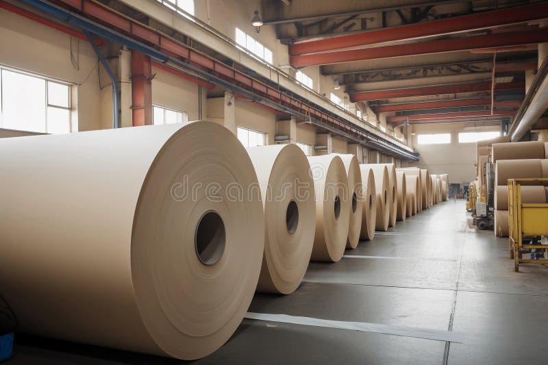 Pulp and Paper Industry. AI Generated Stock Photo - Image of factory ...